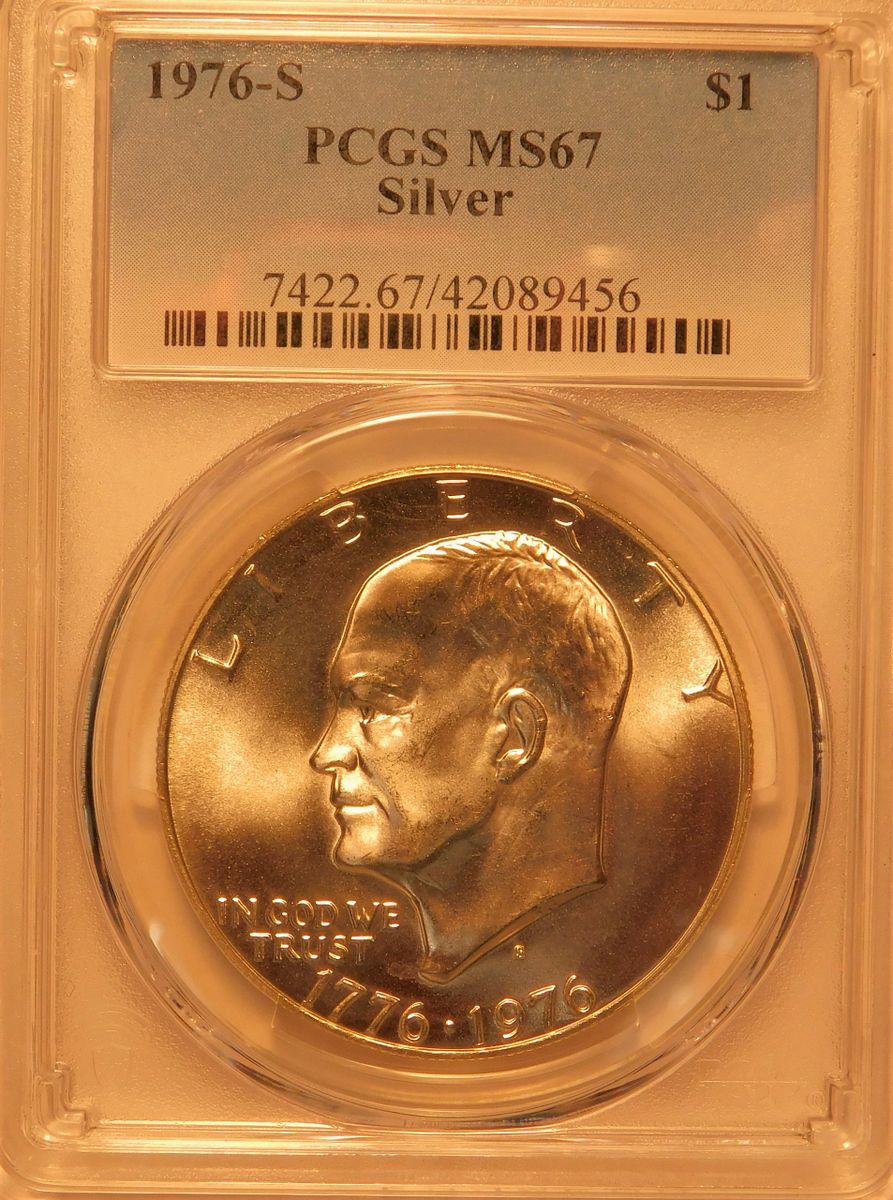 1976-S Ike Silver Dollar PCGS MS67